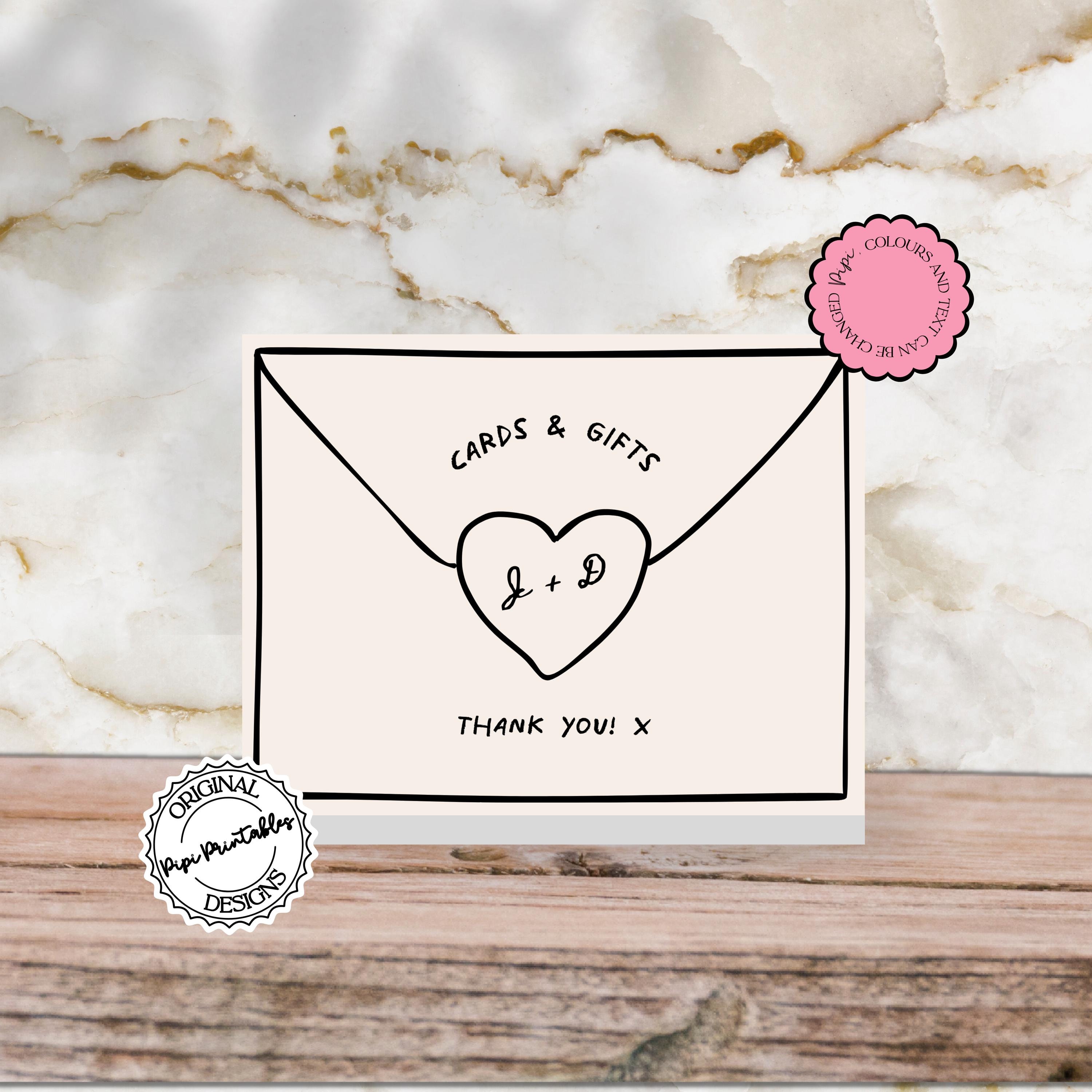 Handwritten Cards + Gifts Sign Template Hand Drawn Whimsical Scribble ...