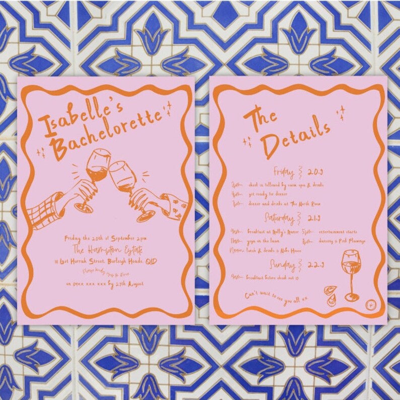 Illustrated Hens Party Invitation Template Hand Drawn Scribble ...