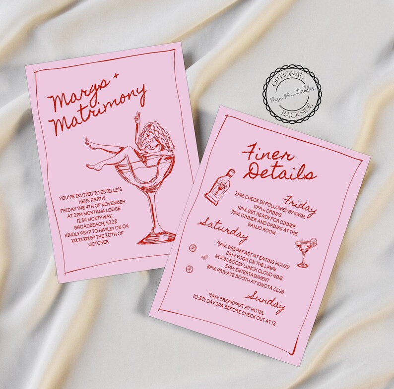 Margs and Matrimony Illustrated Bachelorette Party Weekend Itinerary ...