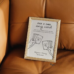 Illustrated Pick A Card Sign Template Hand Drawn Illustrations Playing ...