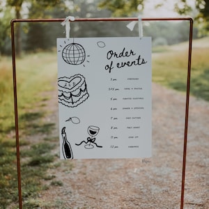 Order of Events Sign Template Hand Drawn Scribble Illustrations Wedding ...