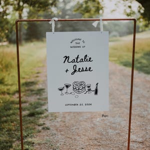 Handwritten Wedding Welcome Sign Template Fun Hand Drawn Scribble ...