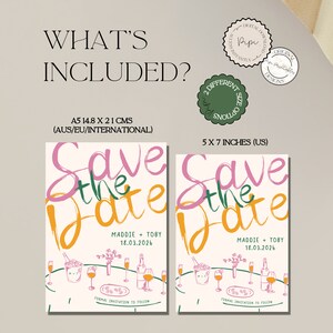 Illustrated Save the Date Printable Template Hand Drawn Illustrations ...