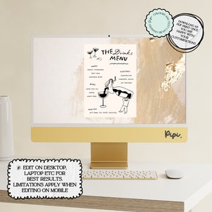 Hand Drawn Bar + Drinks Menu Template Scribble Illustrations Cute ...