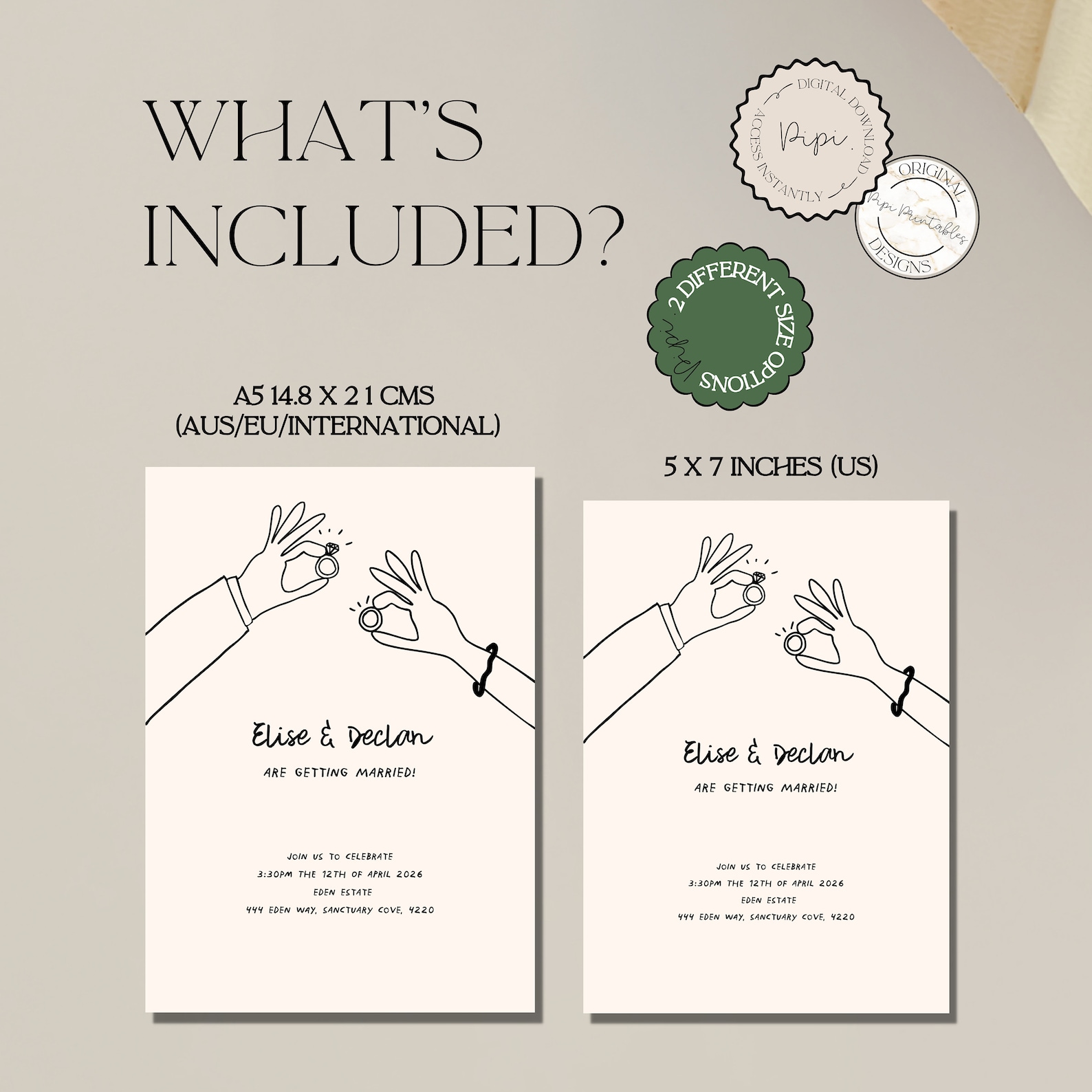 Hand Drawn Wedding Invitation Template Retro Scribble Illustration ...