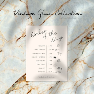 Order of Events Sign Template Hand Drawn Scribble Illustrations Wedding ...