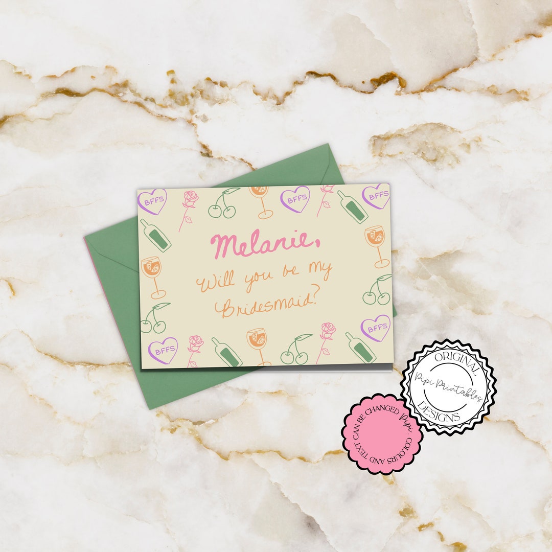 Illustrated Bridesmaid Proposal Template Unique Matron of Honor ...