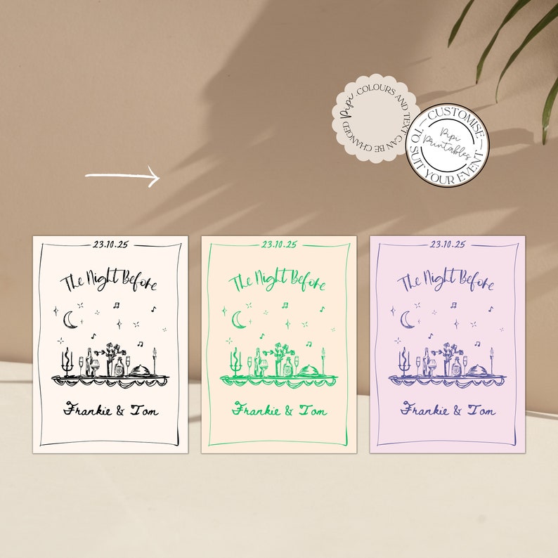 Printable Scribble Illustrated the Night Before Wedding - Etsy