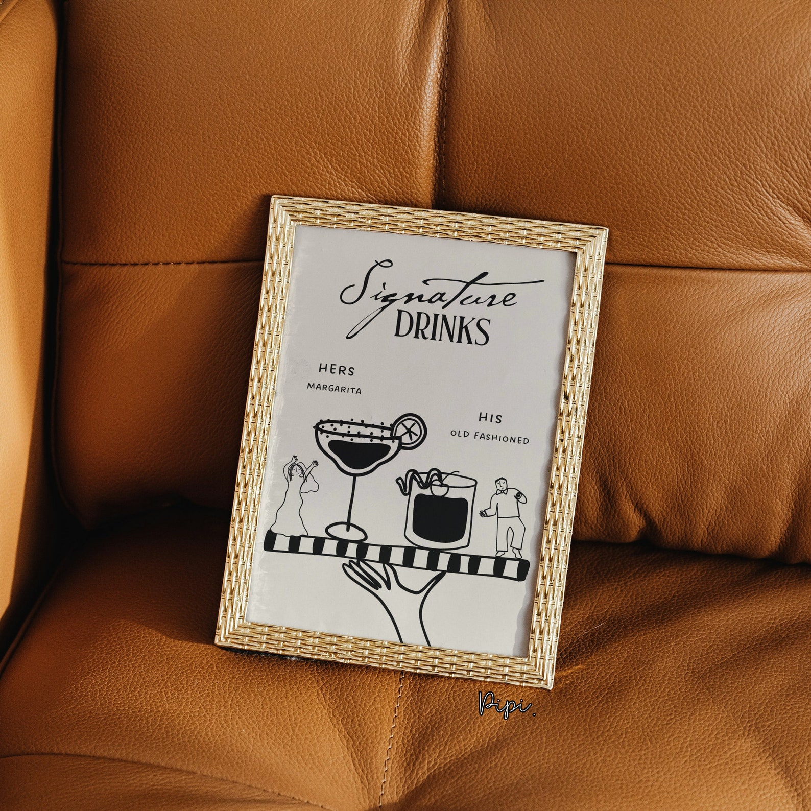 Signature Drinks Sign Template Cute People Hand Drawn Scribble ...