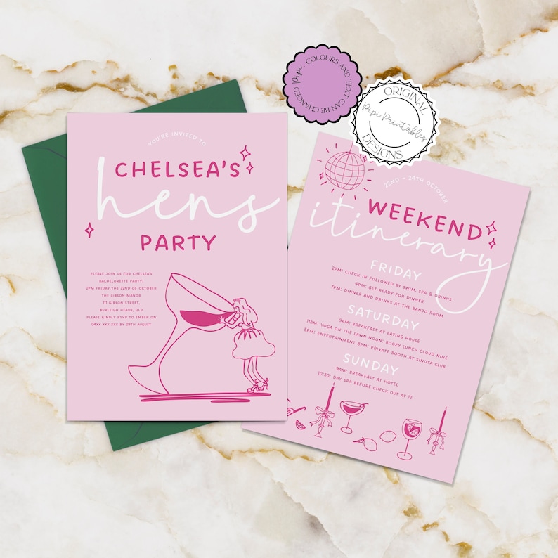 Hand Drawn Bachelorette Party Invitation Template Scribble - Etsy