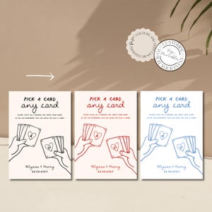 Illustrated Pick A Card Sign Template Hand Drawn Illustrations Playing ...