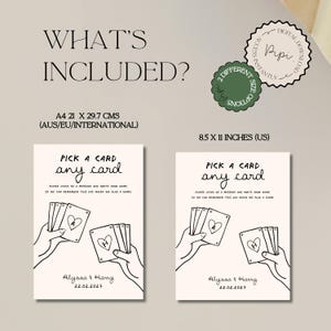 Illustrated Pick A Card Sign Template Hand Drawn Illustrations Playing ...