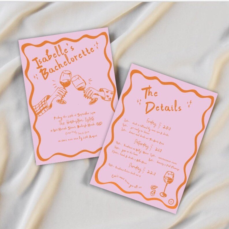 Illustrated Hens Party Invitation Template Hand Drawn Scribble ...
