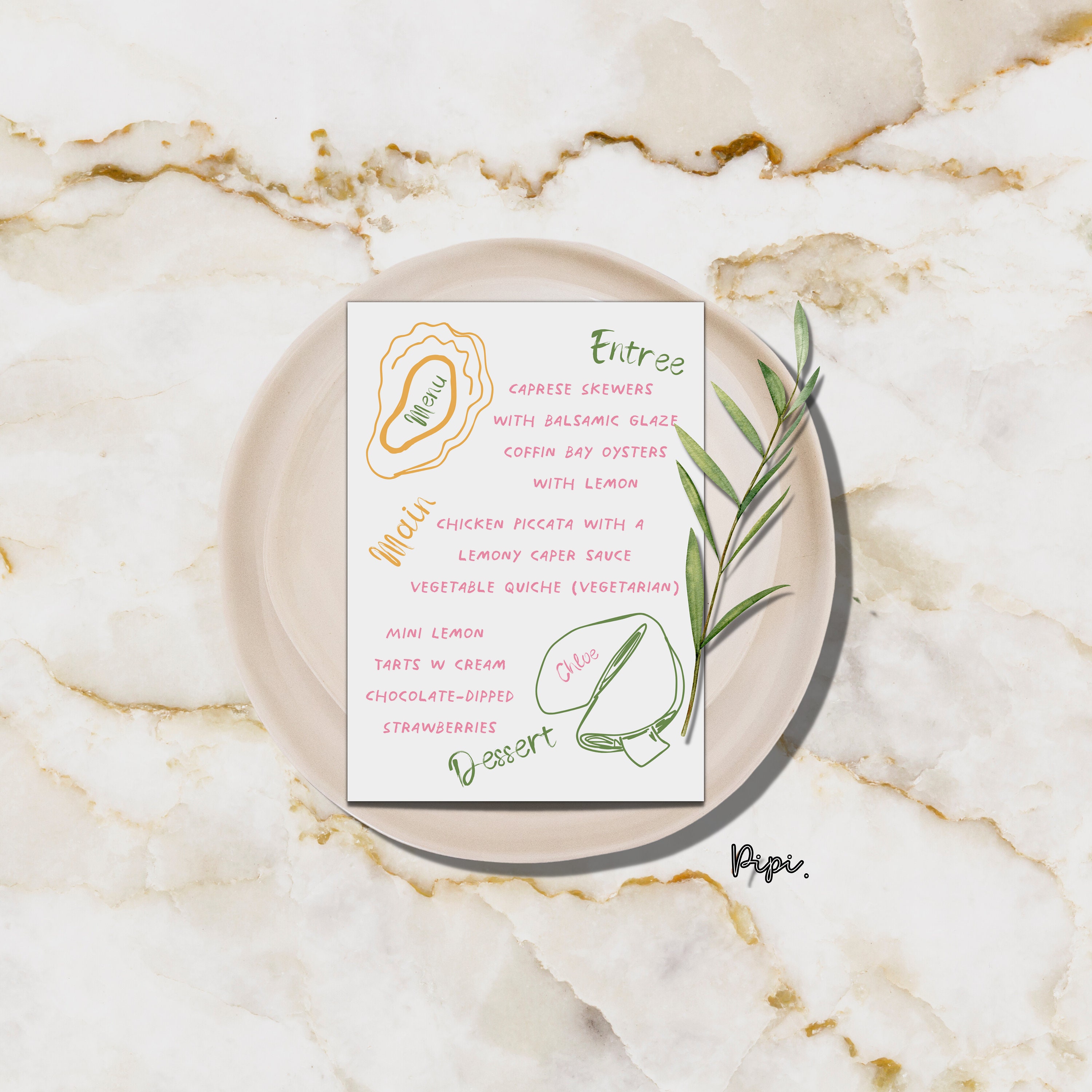 Hand Drawn Bachelorette Menu Template Scribble Illustration Baby Shower ...