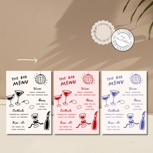 Handwritten Bar Menu Sign Template Hand Drawn Scribble Illustrations ...