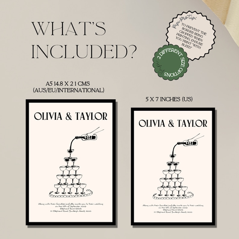 Hand Drawn Wedding Invitation Template Old Money Aesthetic - Etsy Australia