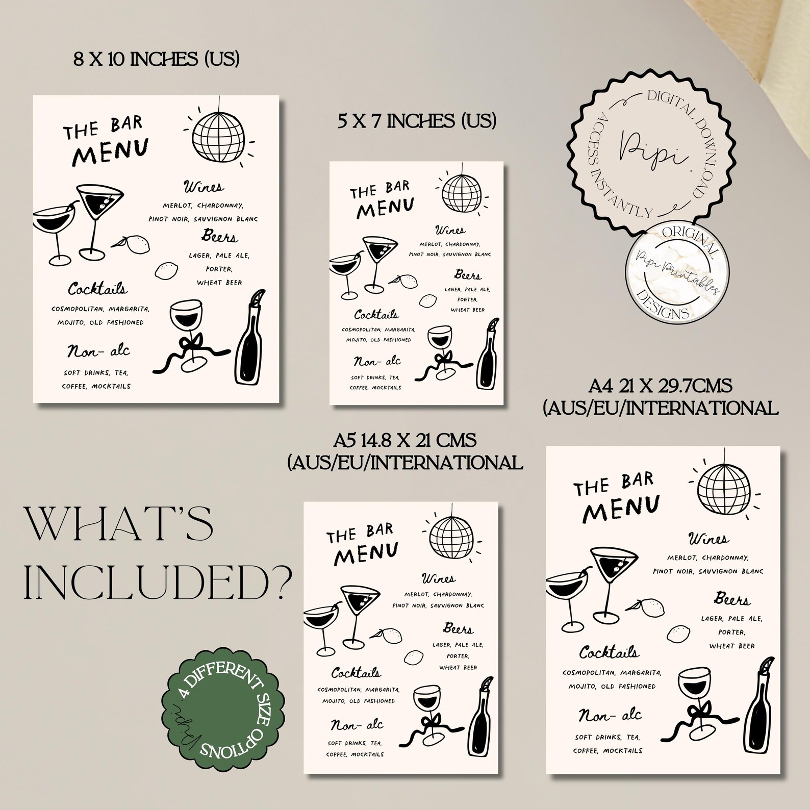 Handwritten Bar Menu Sign Template Hand Drawn Scribble Illustrations ...