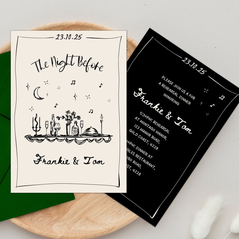 Printable Scribble Illustrated the Night Before Wedding - Etsy