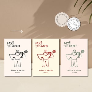 Save the Date Invitation Template Hand Drawn Scribble Illustration Cute ...