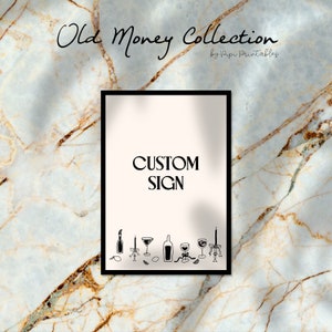 Custom Wedding Sign Template Old Money Hand Drawn Scribble ...