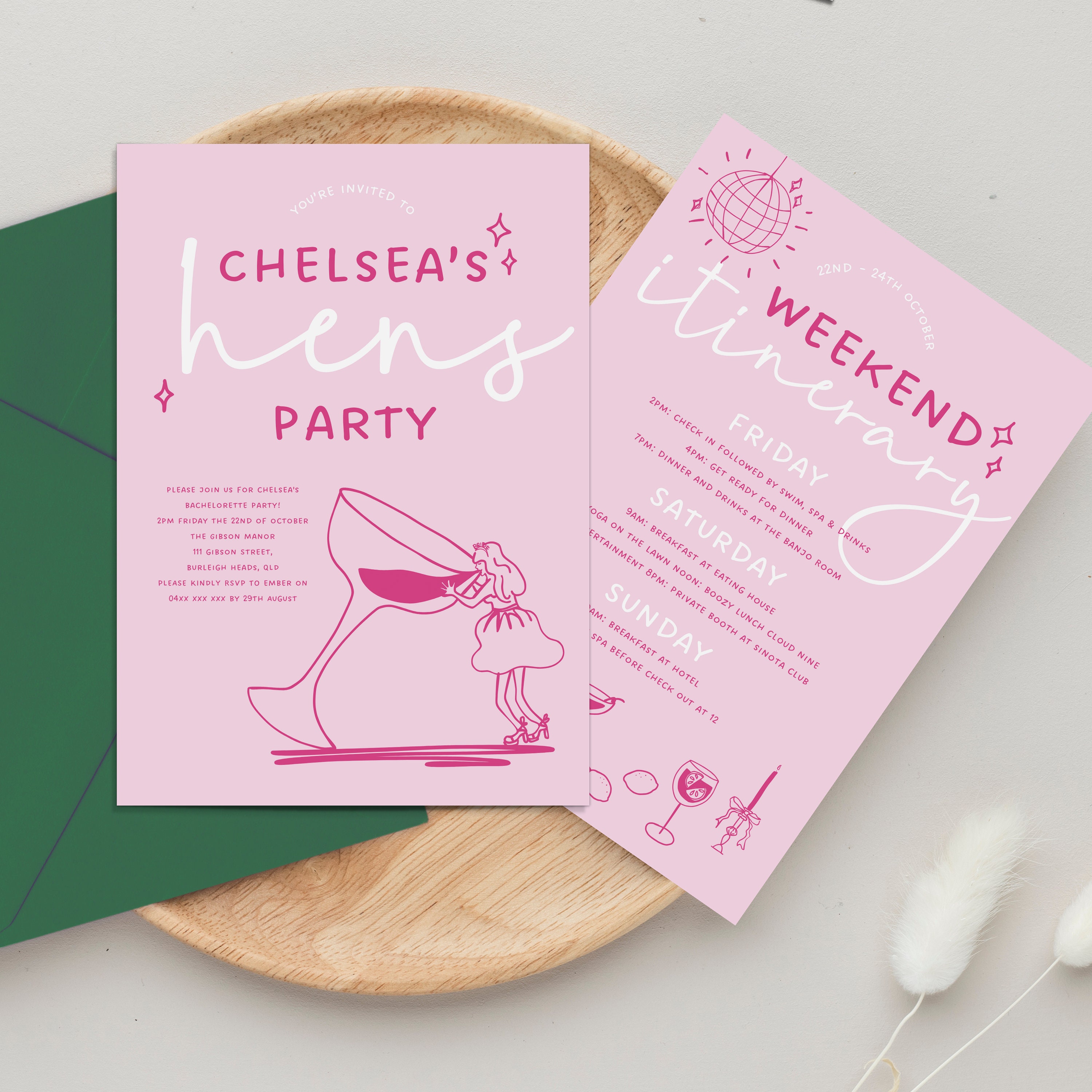 Hand Drawn Bachelorette Party Invitation Template Scribble Illustrated ...