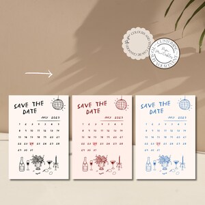 Photo Save the Date Calendar Template Hand Drawn Save Our Date ...