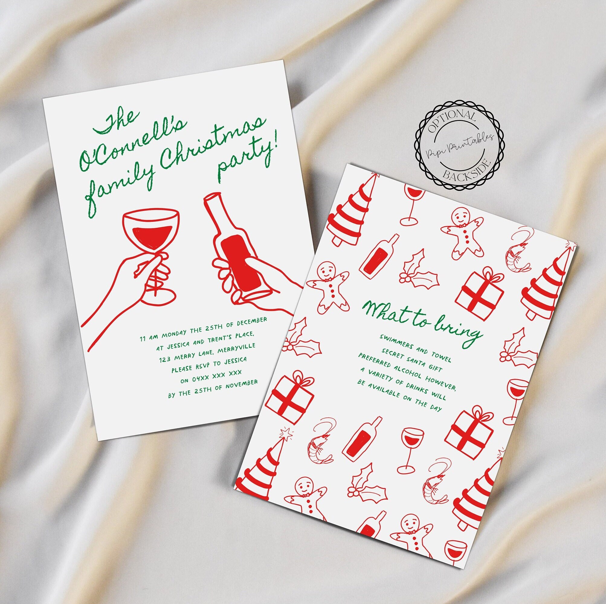 Illustrated Christmas Party Invitation Template Illustrations Christmas ...
