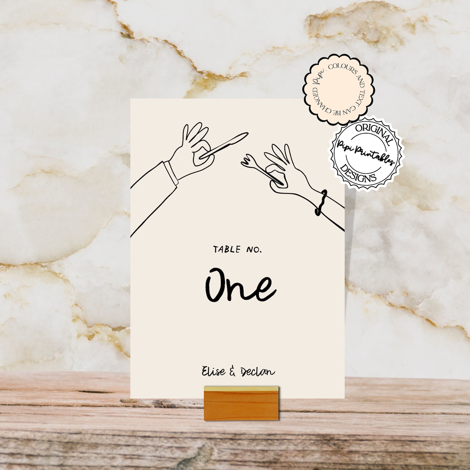 Illustrated Wedding Table Numbers Template Hand Drawn Cute Quirky ...