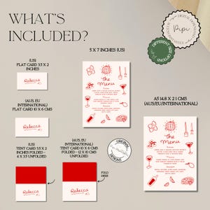 That’s Amore Menu Place Card Template Hand Drawn Illustrated Dinner ...