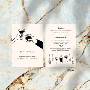 Hand Drawn Wedding Invitation Template Old Money Aesthetic Scribble ...