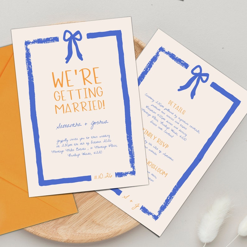 Illustrated Wedding Invitation Suite Printable Hand Drawn Wedding ...