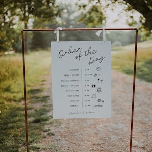Order of Events Sign Template Hand Drawn Scribble Illustrations Wedding ...