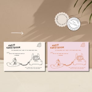 Audio Guest Book Sign Template Hand Drawn Scribble Illustrations Cute ...