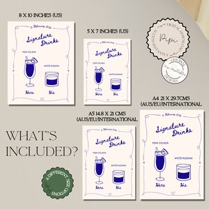 Hand Drawn Signature Drinks Sign Template Scribble Illustrations ...