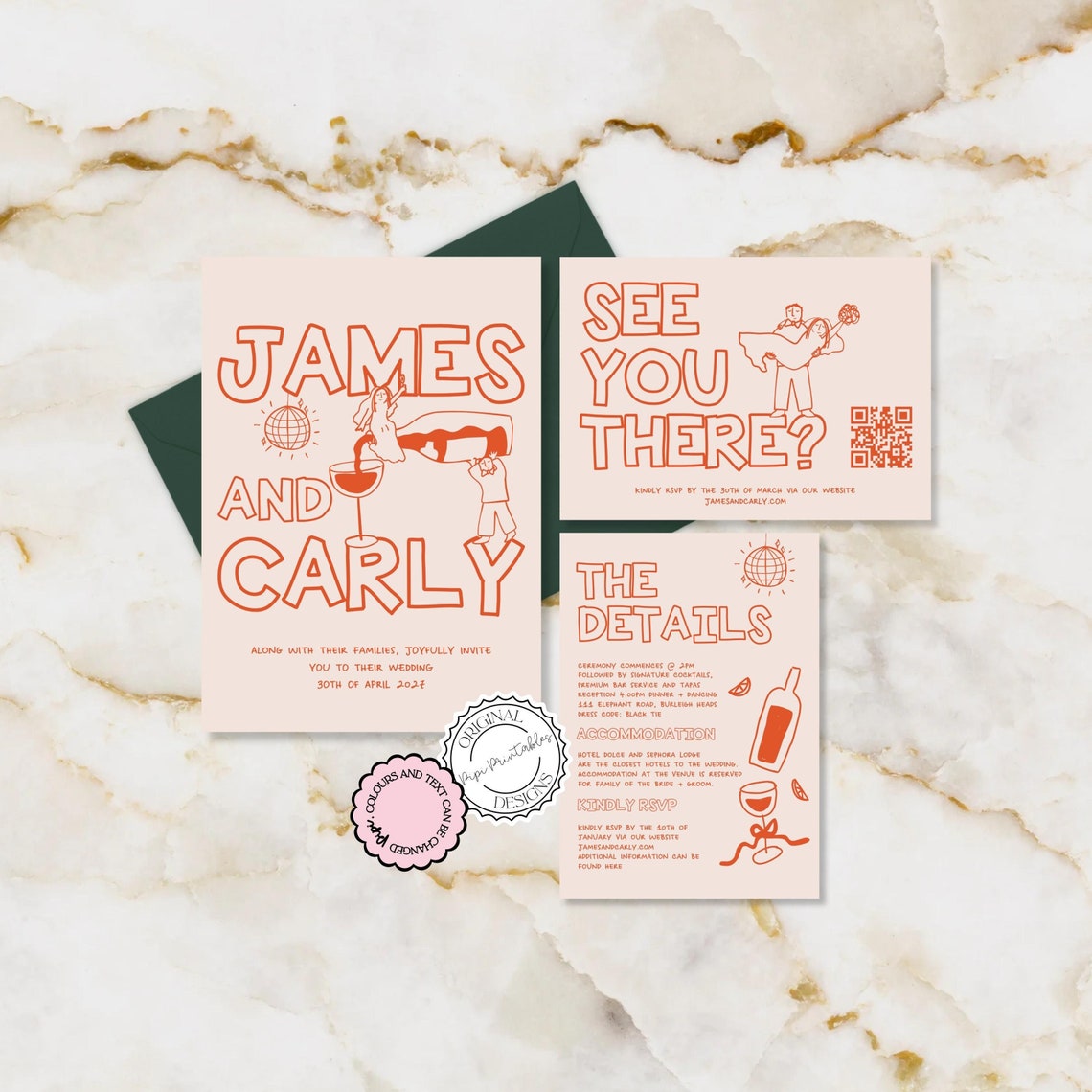 Handwritten Wedding Invitation Template Hand Drawn Scribble ...