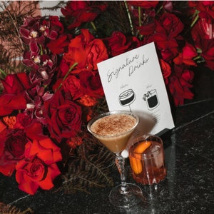 Hand Drawn Signature Drinks Sign Template Scribble Illustrations ...