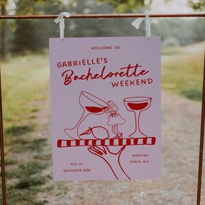Illustrated Bachelorette Party Welcome Sign Template Hand Drawn ...