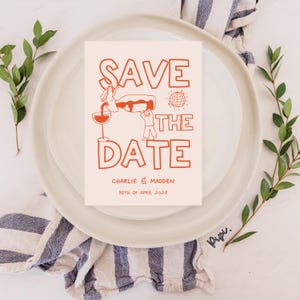 Save the Date Invitation Template Hand Drawn Scribble Illustrations ...