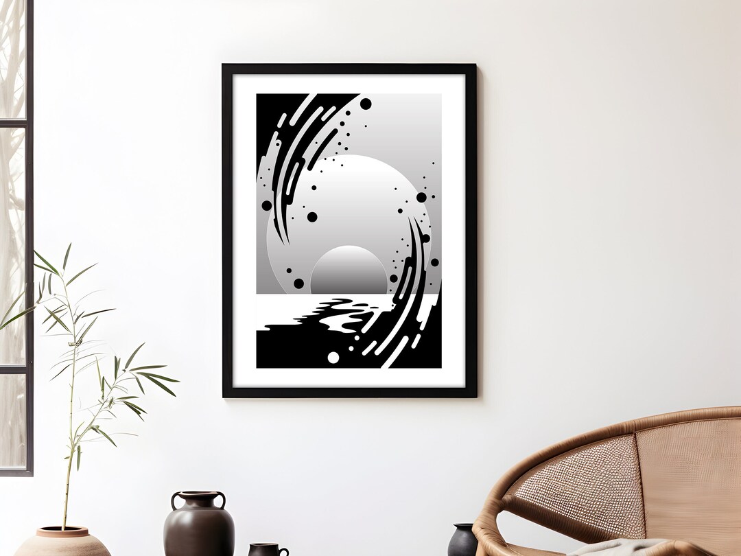 Zen Vortex, Minimalist Printable Wall Art, Wabi Sabi Poster, Japandi ...