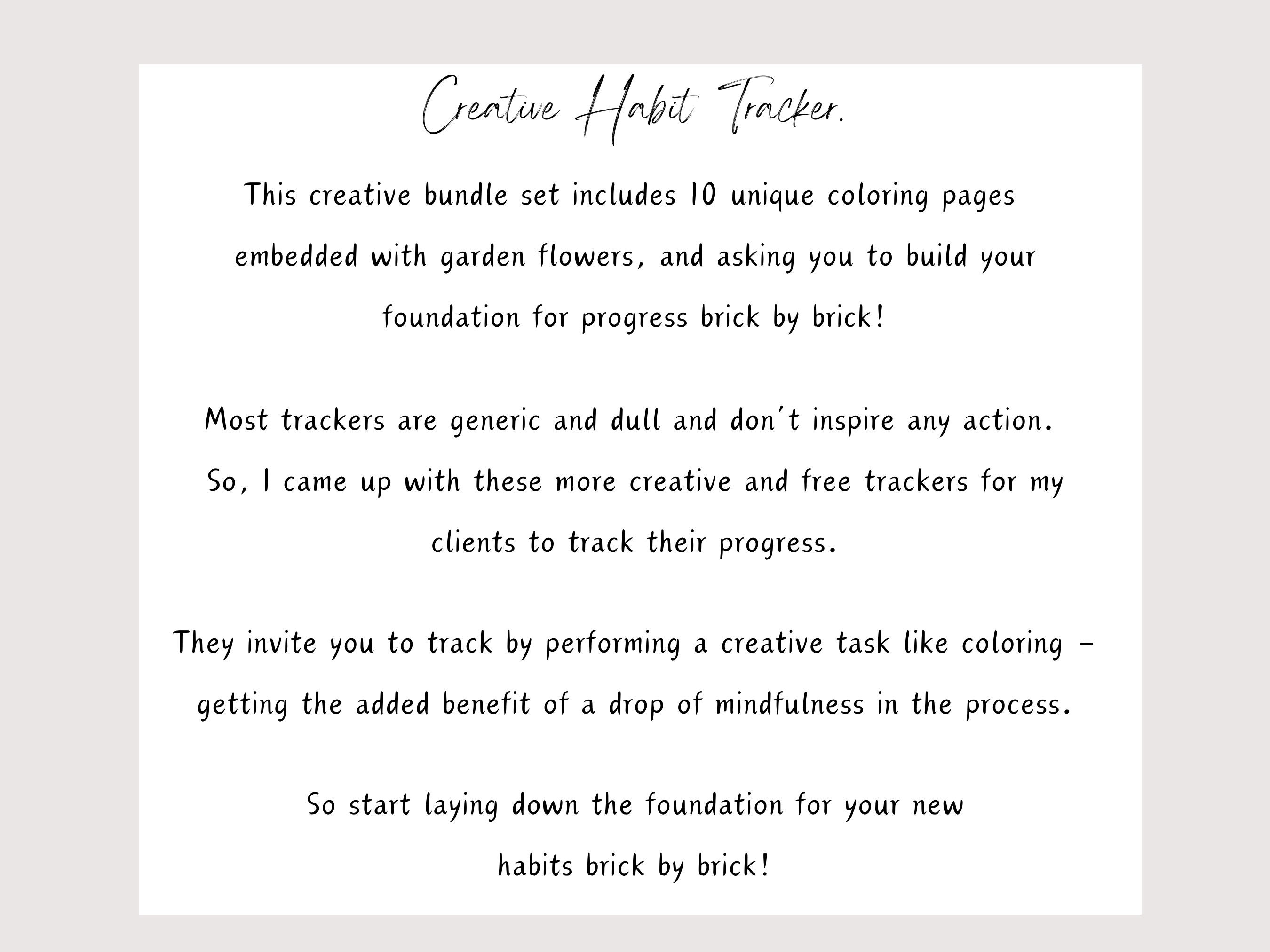 Tracker Printable, Habit Tracker, Flower Coloring, Habit Tracker ...