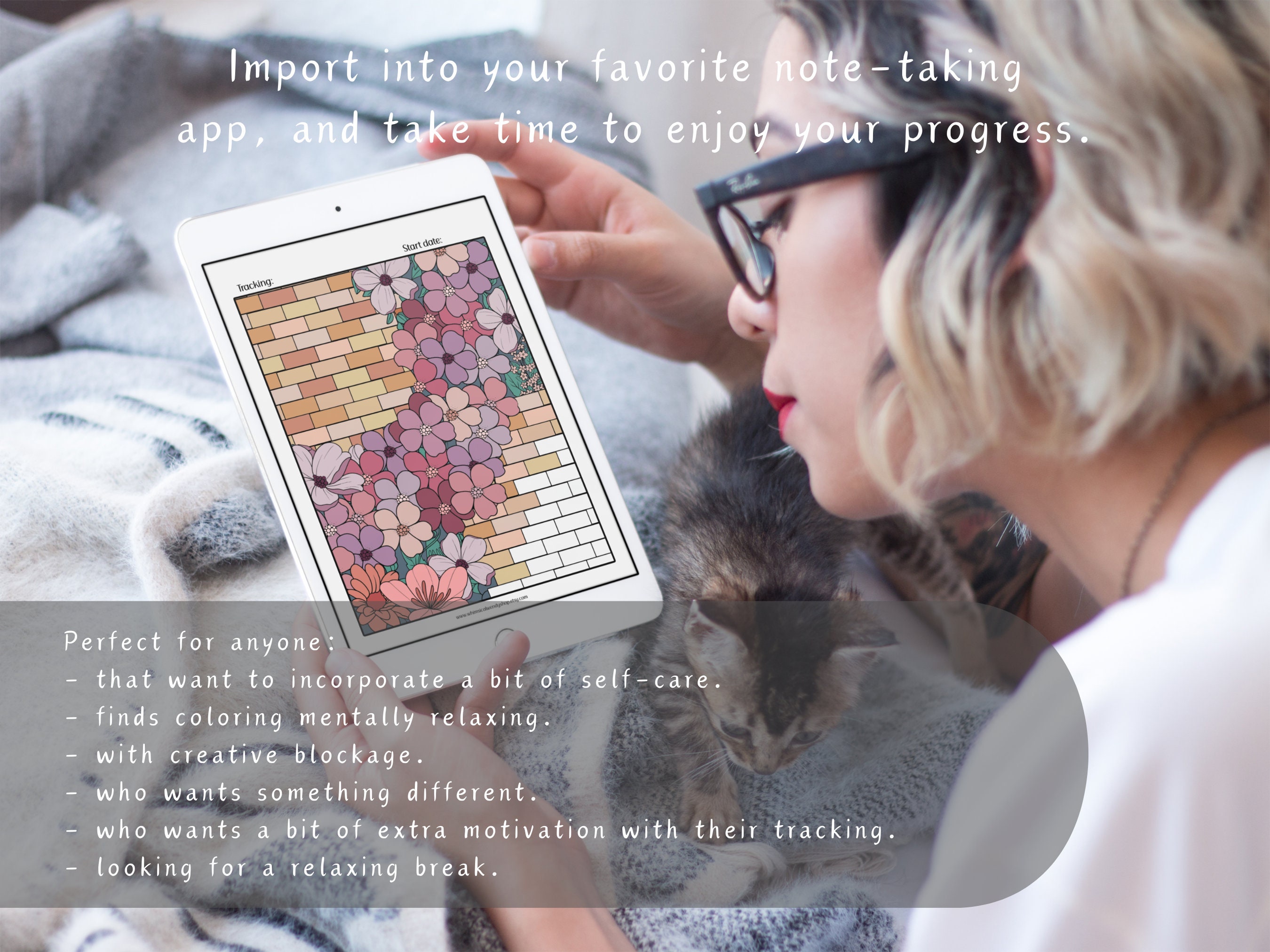 Tracker Printable, Habit Tracker, Flower Coloring, Habit Tracker ...