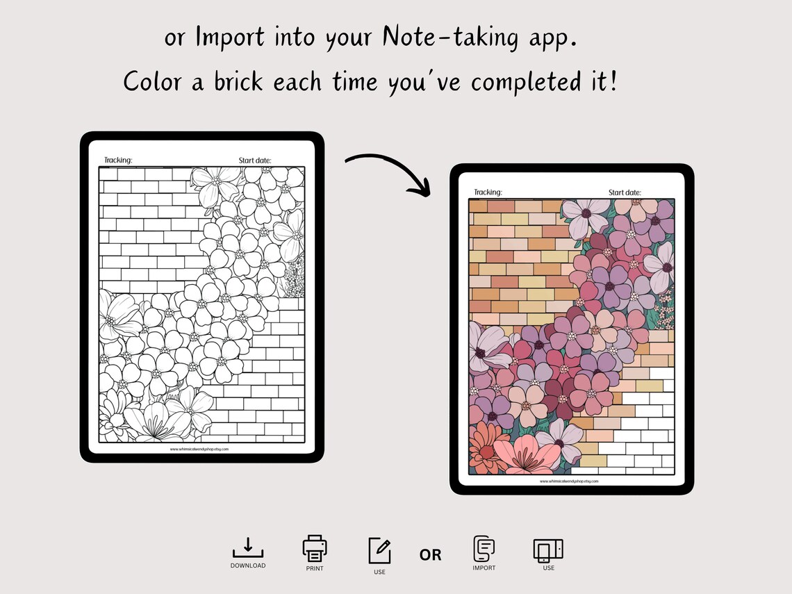 Tracker Printable, Habit Tracker, Flower Coloring, Habit Tracker ...
