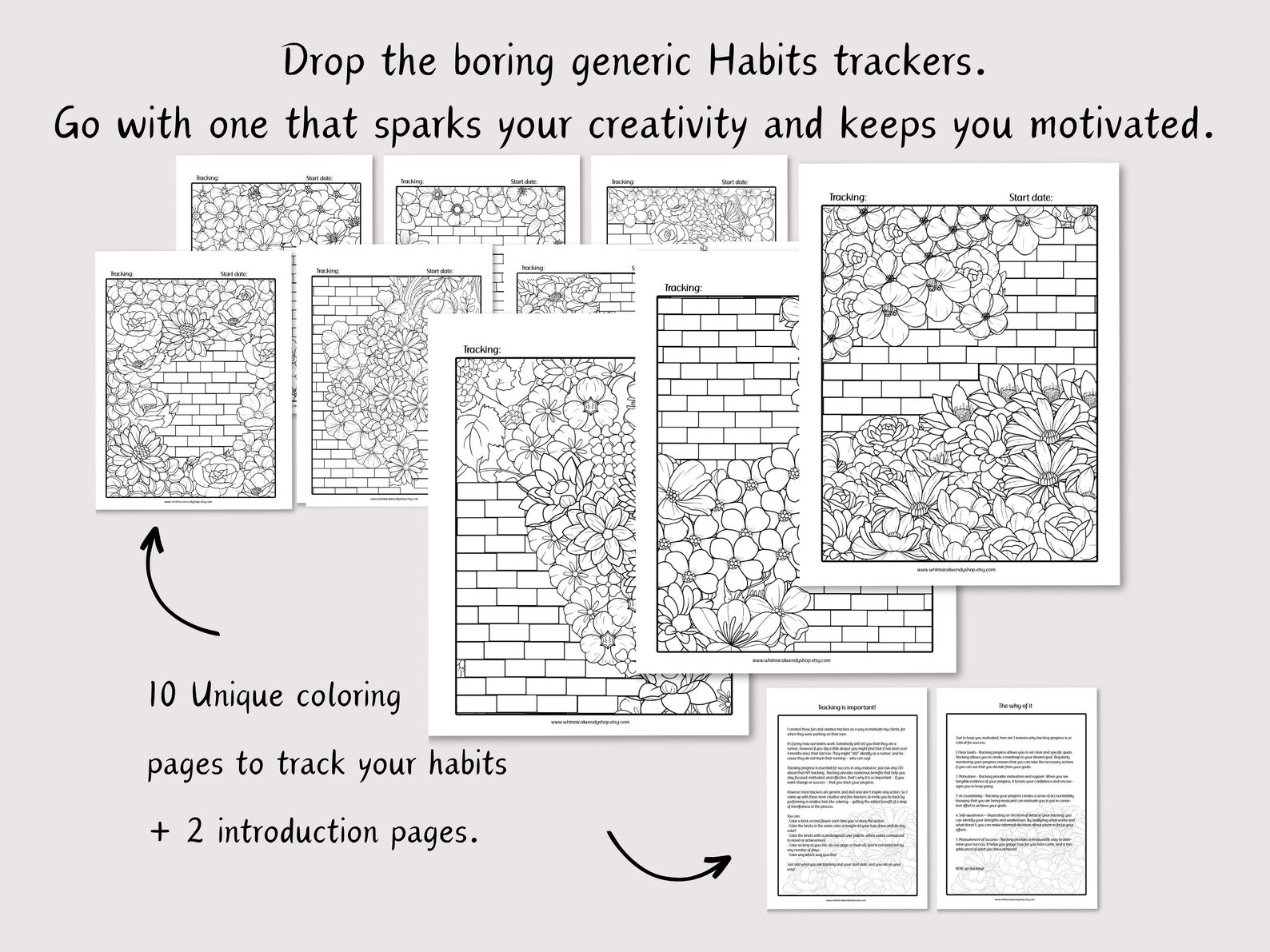 Tracker Printable, Habit Tracker, Flower Coloring, Habit Tracker ...