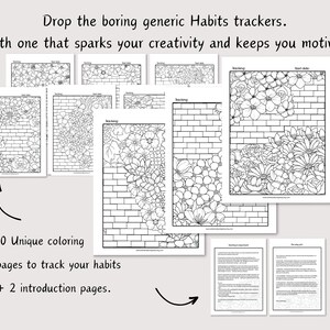 Tracker Printable, Habit Tracker, Flower Coloring, Habit Tracker ...