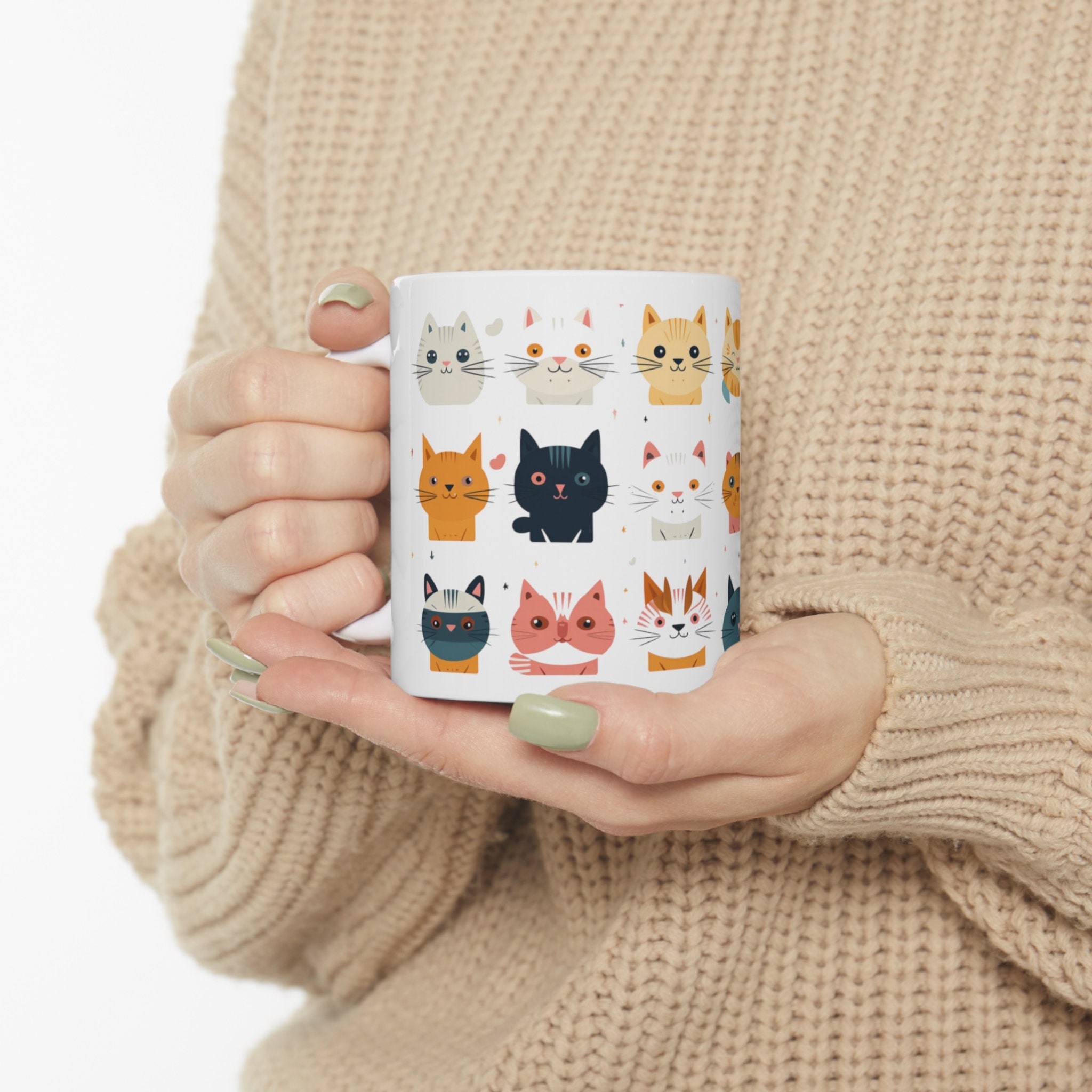 Cute Cats Set Mug, Cat Mug, Cat Lovers Gift, Kitten Mug, Coffee Lover ...