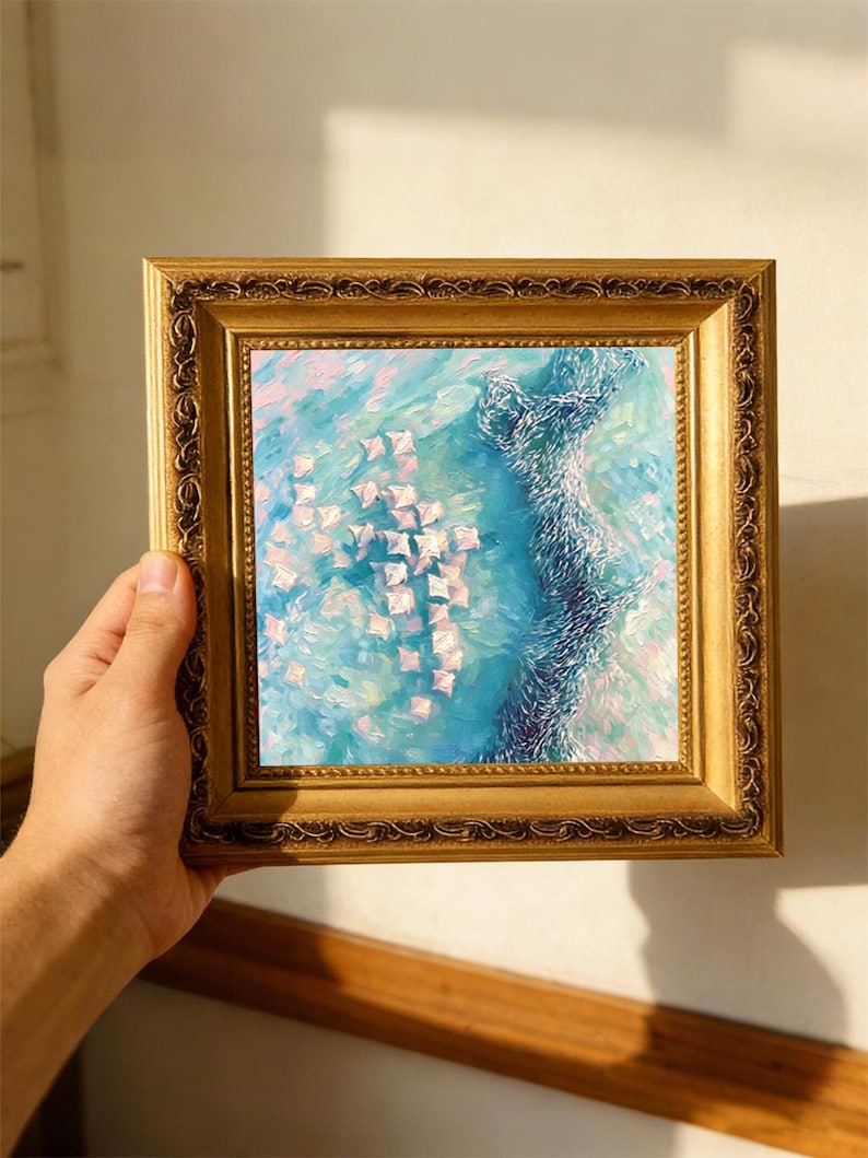 Abstract Teal Coral Reef ,soft Ocean Underwater Wall Art ,custom Oil ...