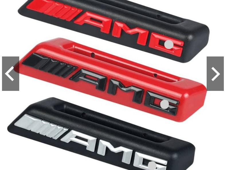 Mercedes AMG Front Grille Badge Emblem in Black on Red Other - Etsy