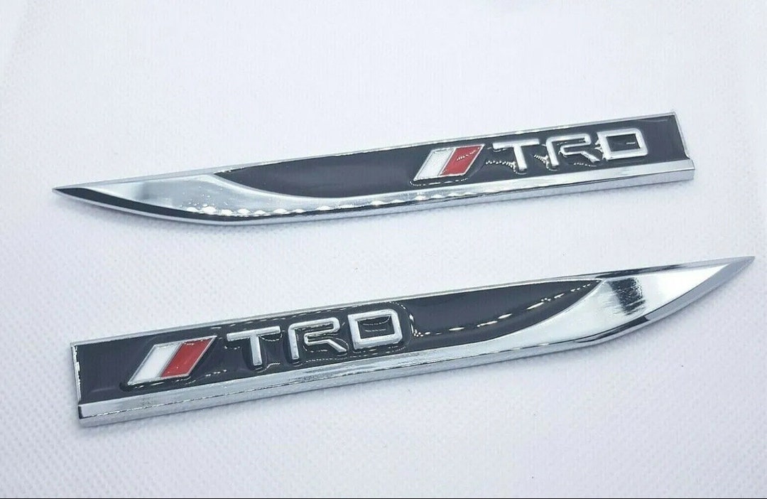 Toyota TRD Side Wings Fenders Badge Set Aluminium Stickers X2 Corolla ...