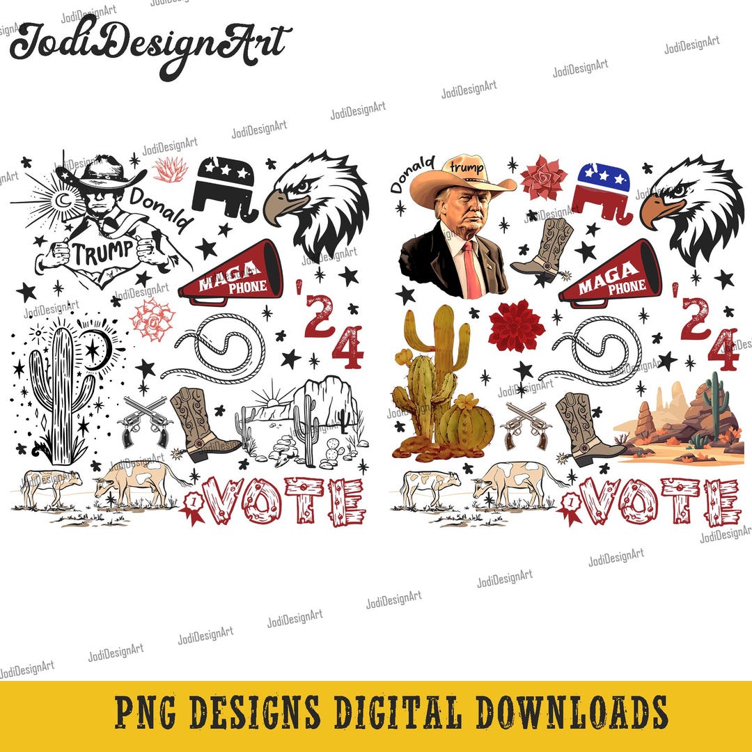 Trump Cowboy Png, Eagle Png, MAGA Png, Western Trump, Political ...