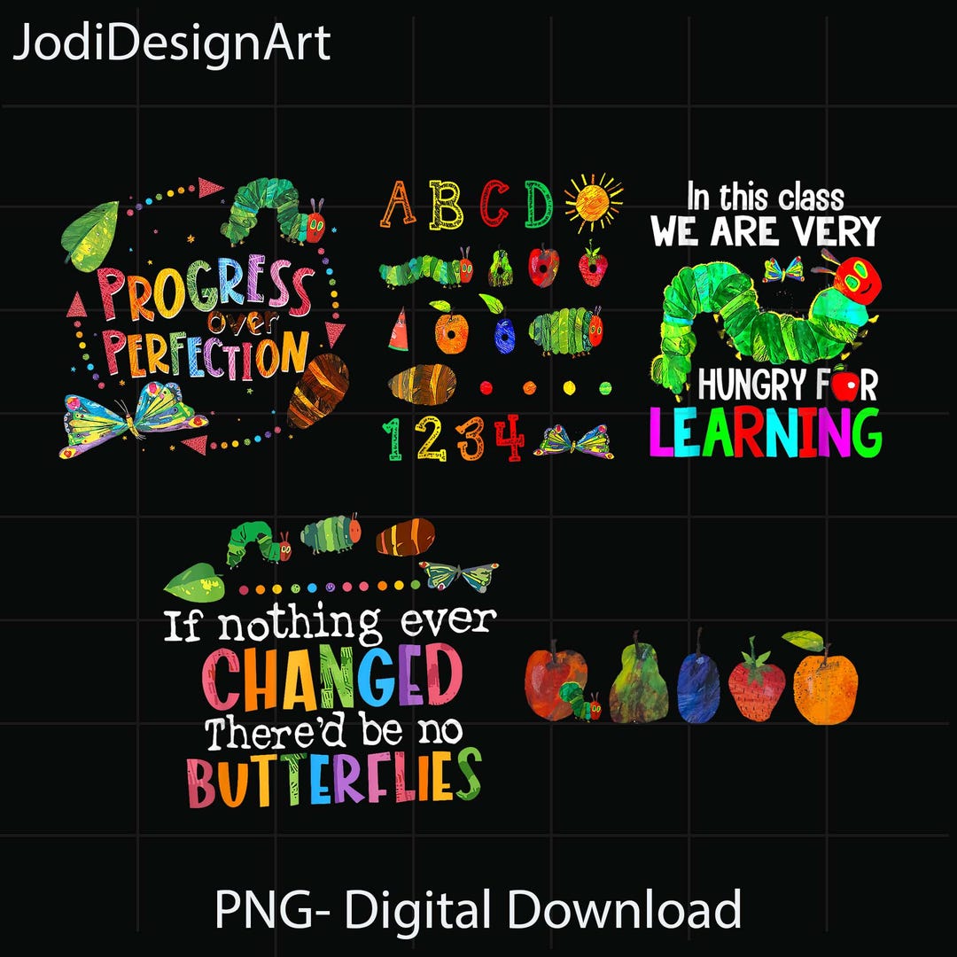 Hungry Caterpillar Bundle Png, Teacher Png, Back to School Png, Book ...